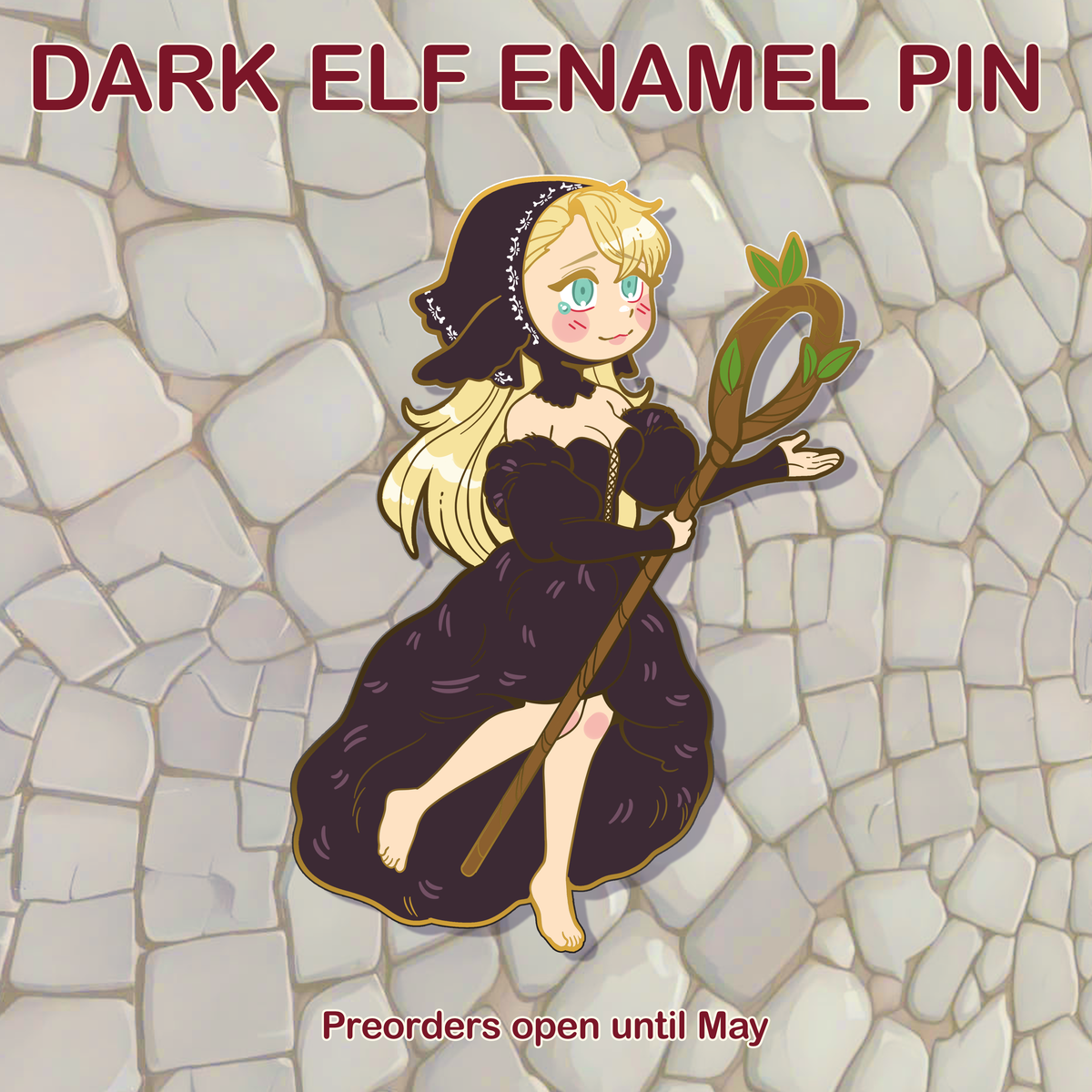 Dark Elf Enamel Pin – Lizbie Cafe