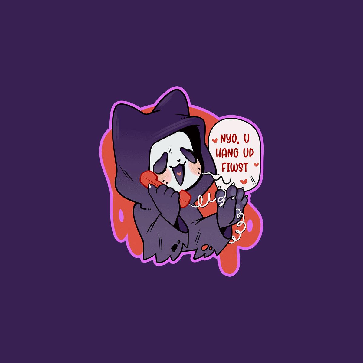 Ghost uwu Face Sticker – Lizbie Cafe